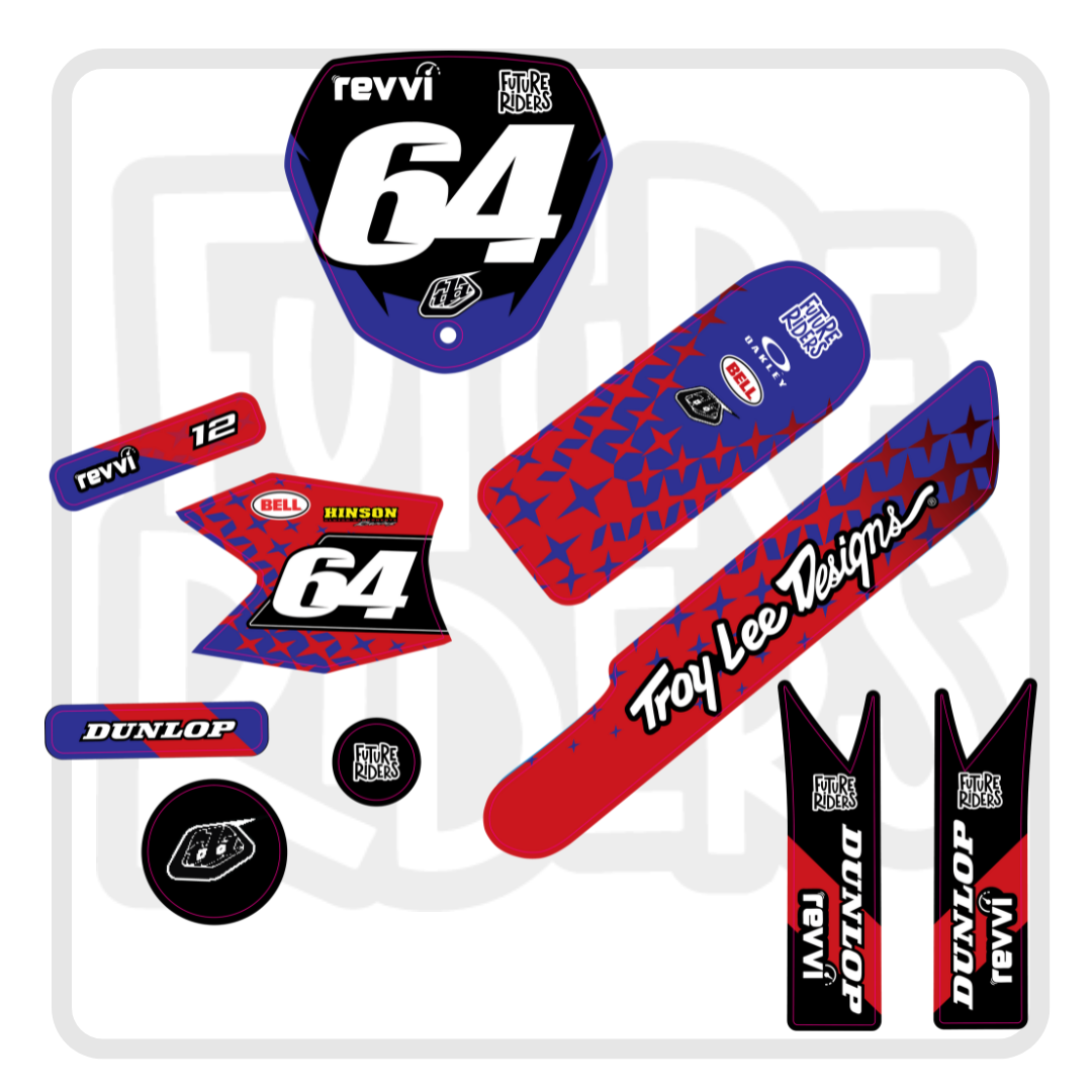Revvi 12 Inch Graphics/Sticker Kit - Troy Lee Designs Edition