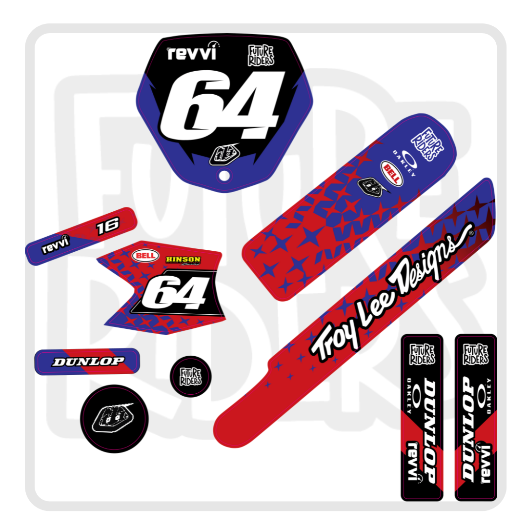 Revvi 16 Inch Graphics/Sticker Kit - Troy Lee Designs Edition